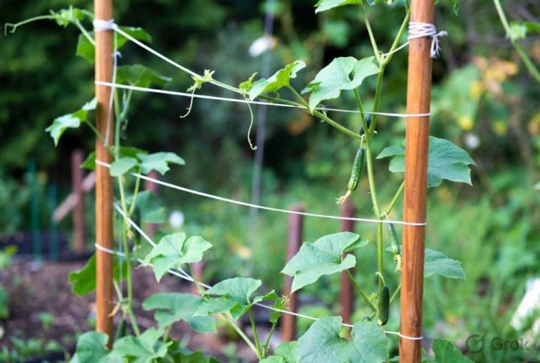 18 DIY Cucumber Trellis Ideas for Small Spaces - Homestead Gardener