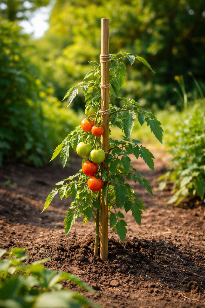 DIY Bamboo Tomato Trellis - How to Build - Homestead Gardener