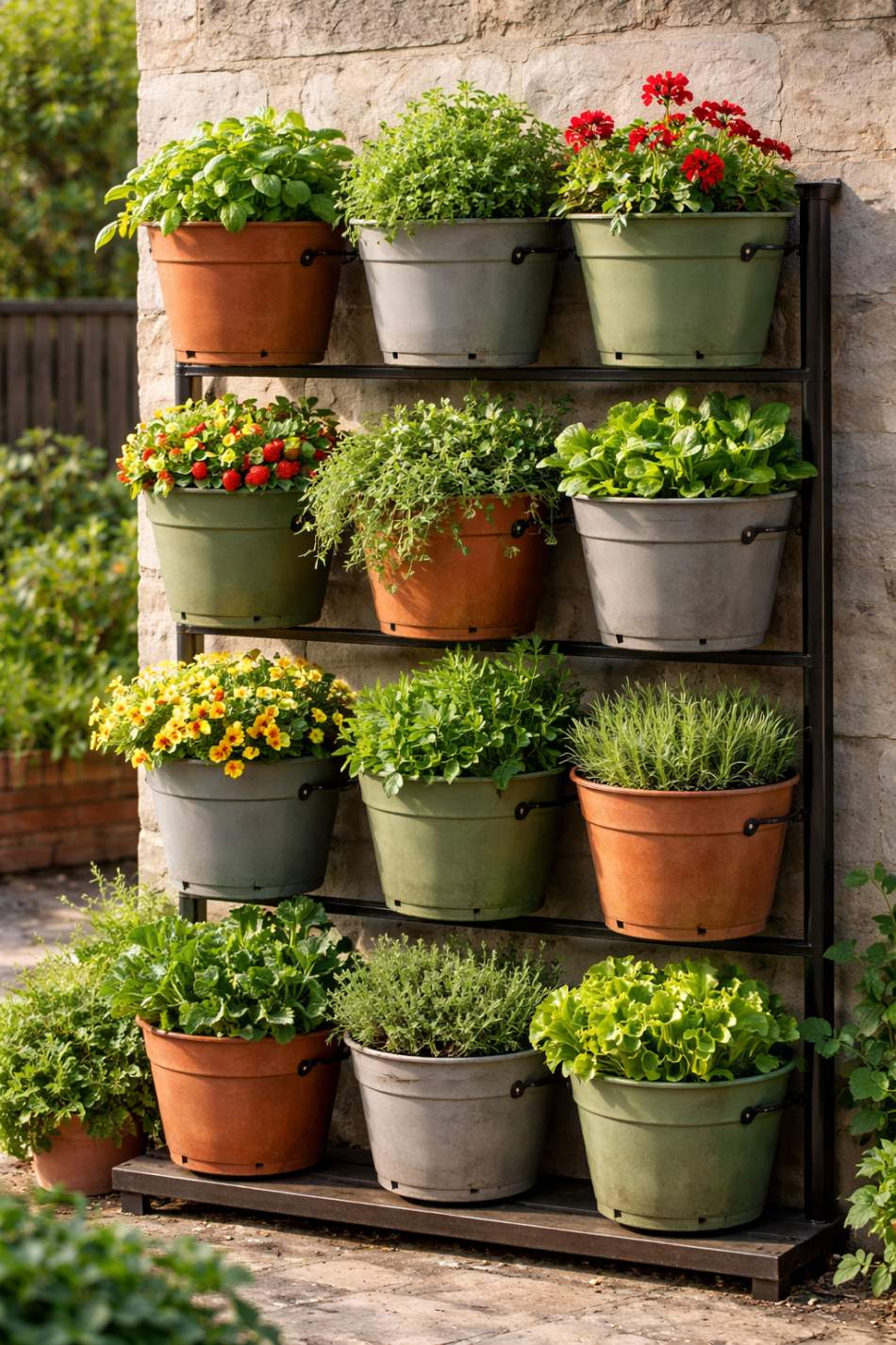 23 Bucket Garden Ideas to Setup Lushest Garden Ever - Homestead Gardener