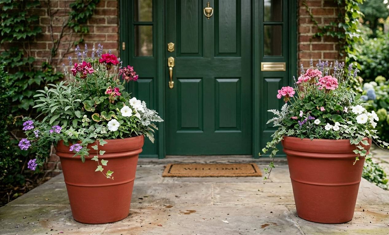 37 Beautiful Front Porch Flower Pots Ideas - Homestead Gardener