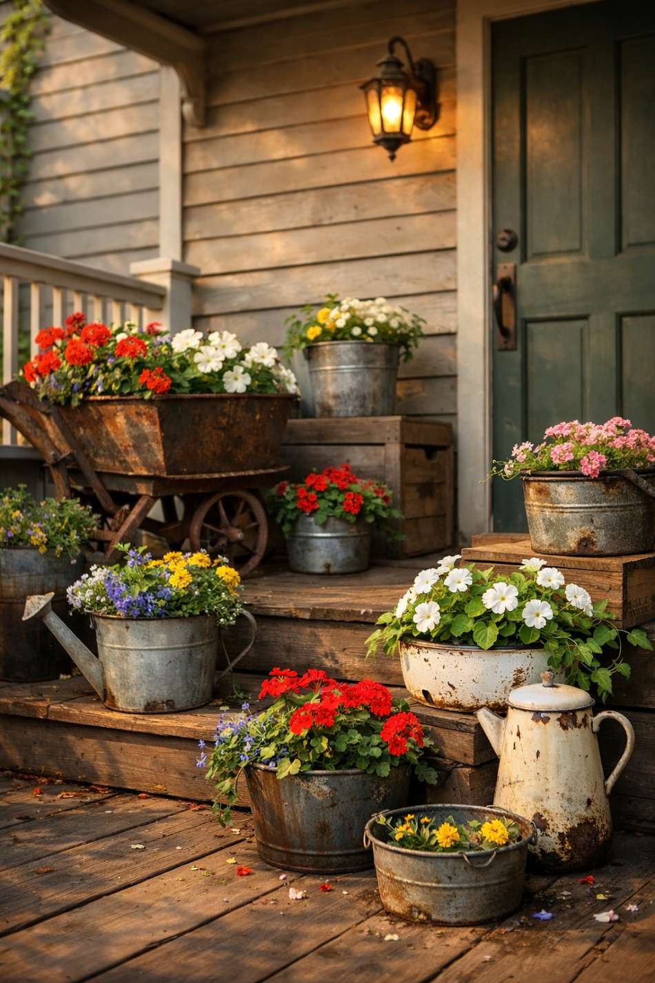 37 Beautiful Front Porch Flower Pots Ideas - Homestead Gardener